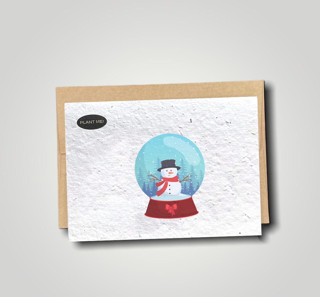 Snowman Snow Globe Christmas Plantable Xmas Card – Plantable Greetings