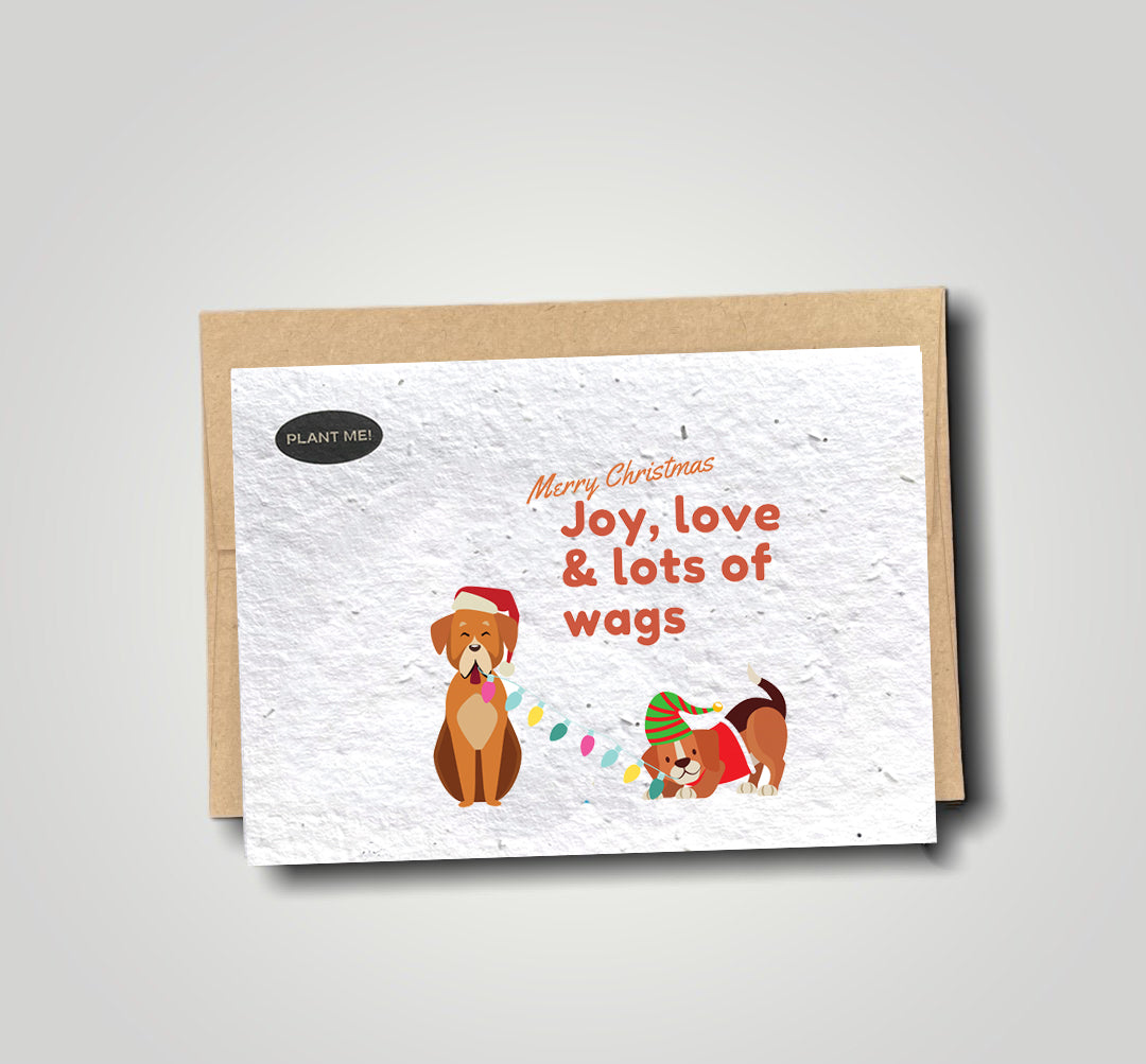 Joy, Love & Lots of Wags Christmas Plantable Xmas Card – Plantable ...